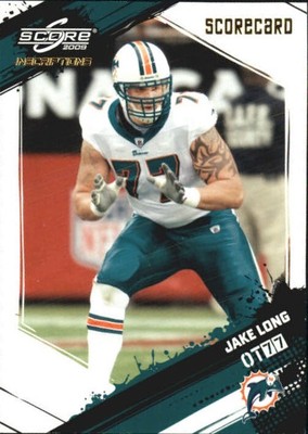 2009 Score Inscriptions Scorecard #157 Jake Long Dolphins /50 C55295 ...
