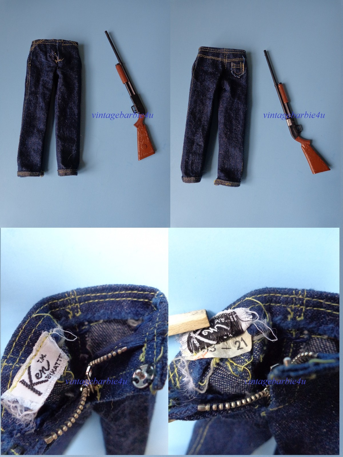 Barbie: 1964 Ken Doll #1409 Goin' Huntin' Hunting Rifle & Jeans Lot PIT ...