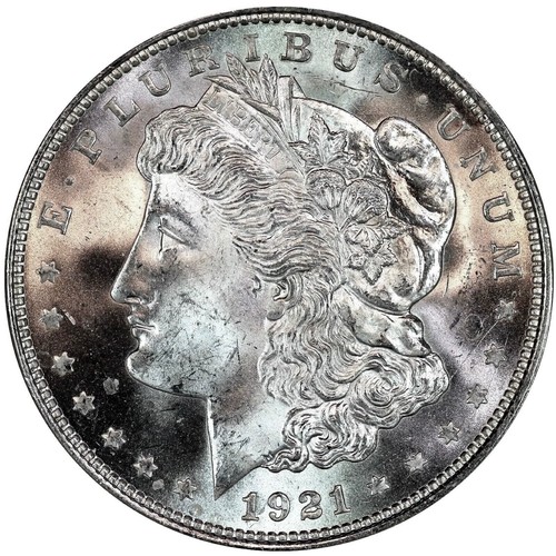 Brilliant GEM WHITE COIN Uncirculated $1 1921 Morgan US Silver Dollar ...