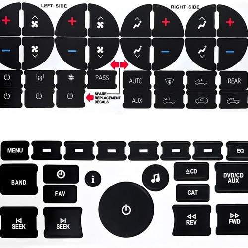 2 PCS Dash Button Repair Kit, Decal Replacement for Fixing Ruined Faded ...