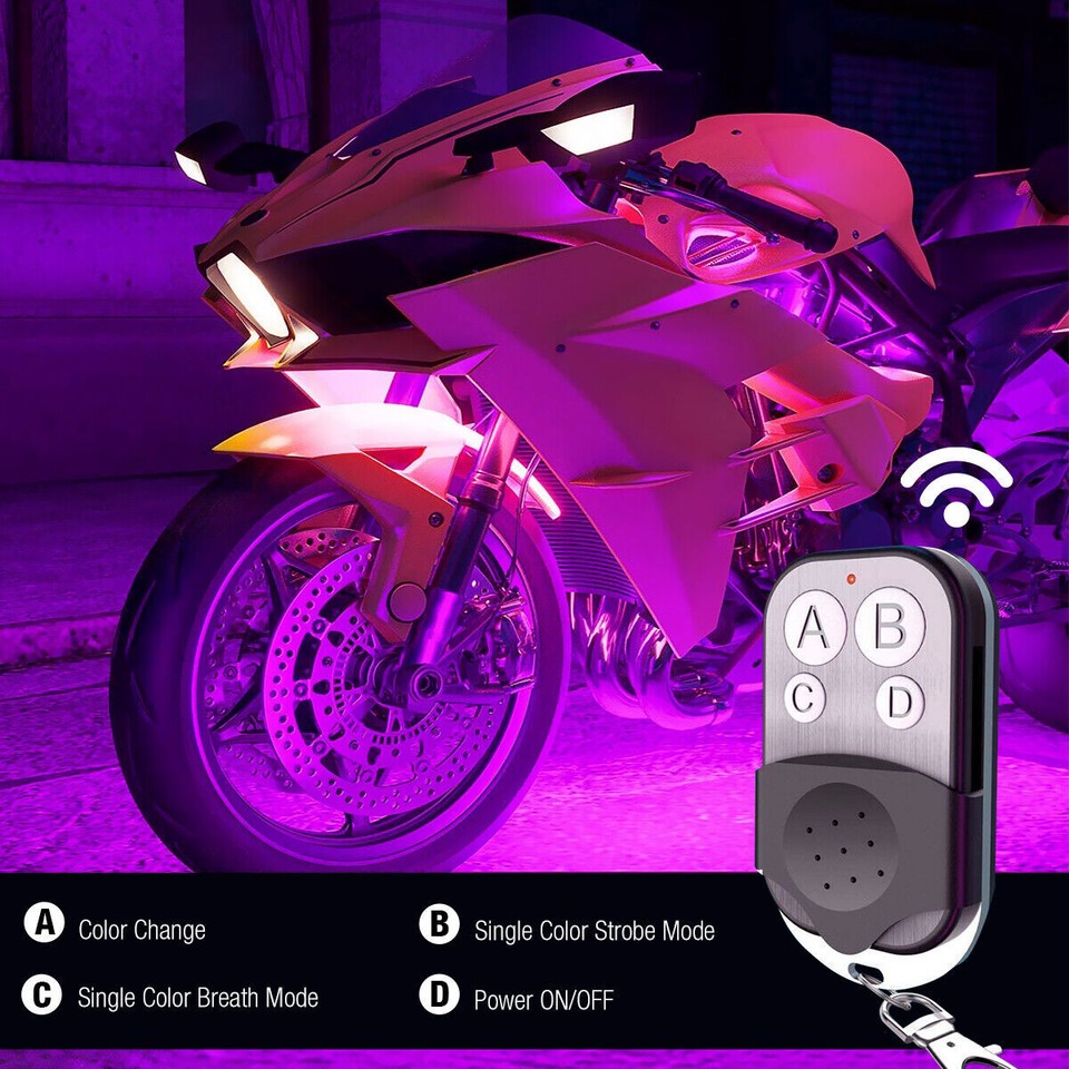 For Honda Goldwing 1500 1800 12Pcs Motorcycle RGB LED Neon Underglow ...