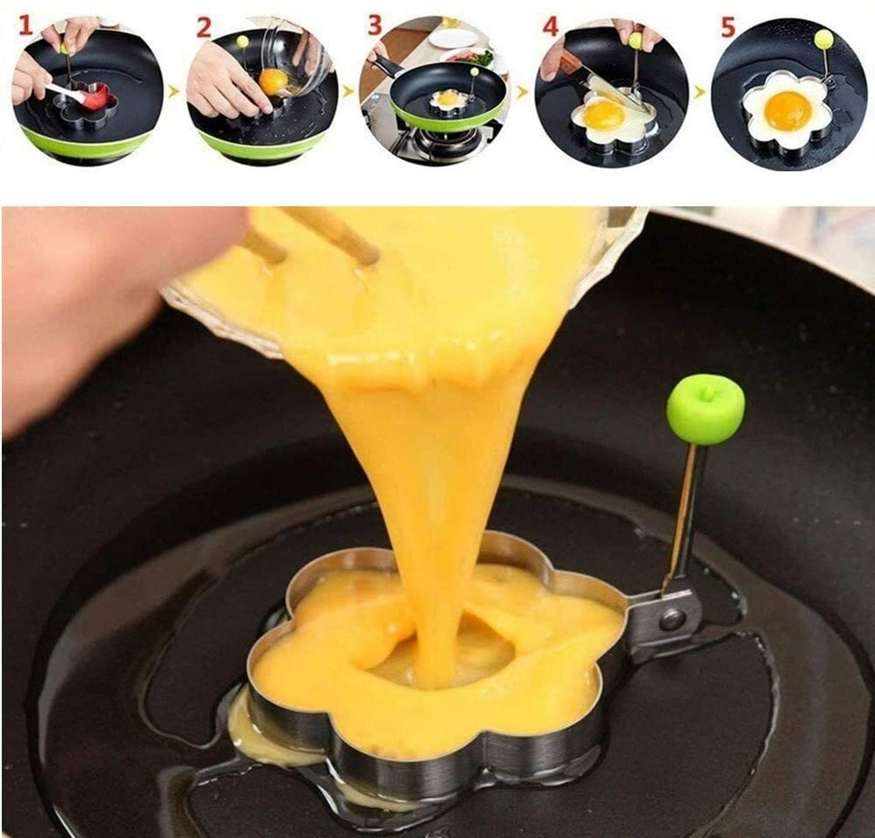 Stainless Steel Frying Pan Fried Egg Pancake Baking Shaper Cooking Ring ...