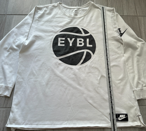Nike EYBL Long Sleeve Shirt White Basketball 3XL Rare Elite Youth ...