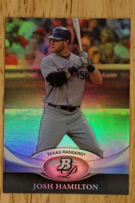 2011 Bowman Platinum Josh Hamilton #75 Baseball Card Refractor Texas ...