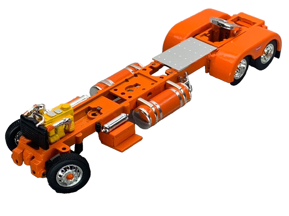 1/64 DCP PARTS ORANGE 300" PETERBILT 359/379/389 CHASSIS W/ WTI FENDERS ...