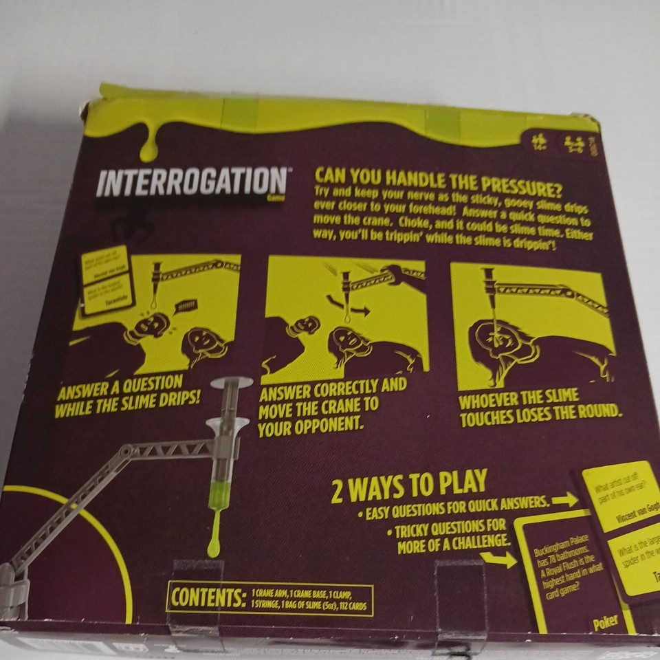 Mattel "Interrogation" Board Game: Answer Quick Or Get Slimed Age 14 ...