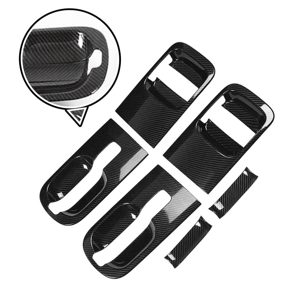 Car Exterior Trim Door Handle Cover Carbon Fiber Style Tool-free ...