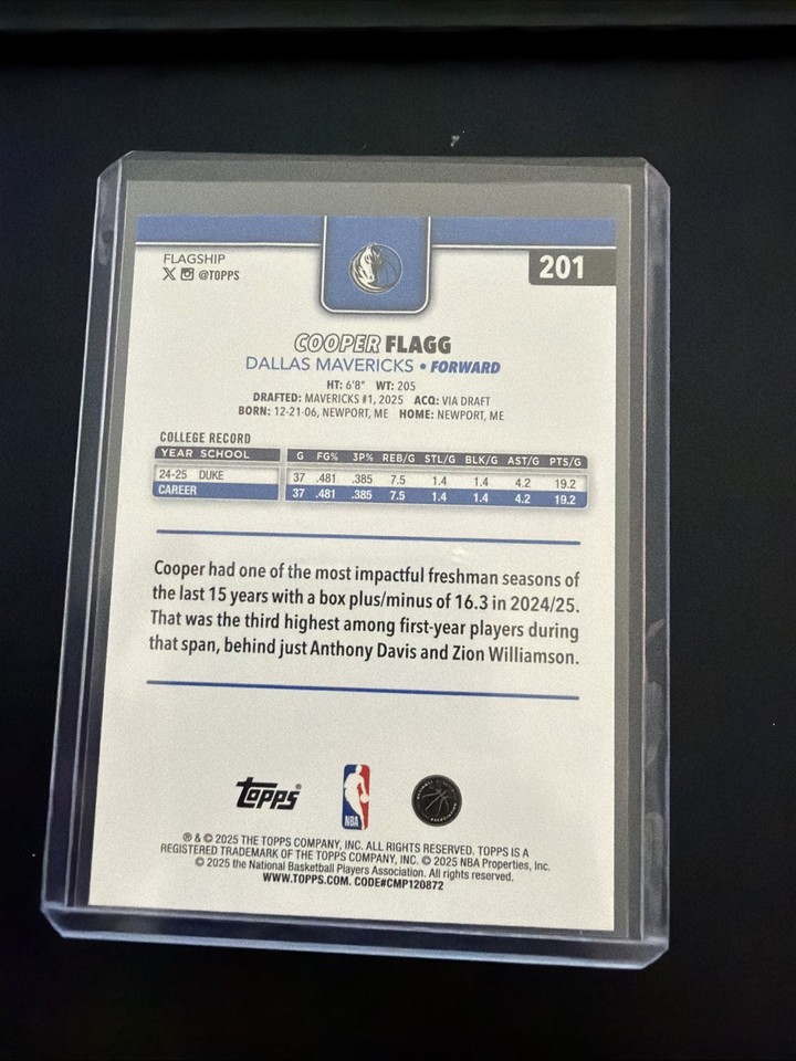 2025-26 Topps - Cooper Flagg #201 (RC) | eBay