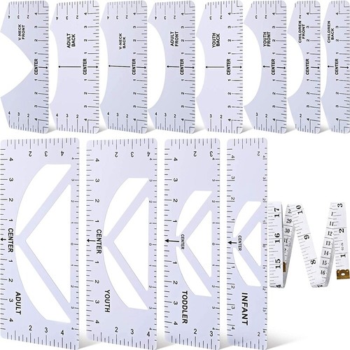 13 Pieces T-Shirt Ruler Guide Set-Shirt Ruler Tool,DIY Printing Rulers ...