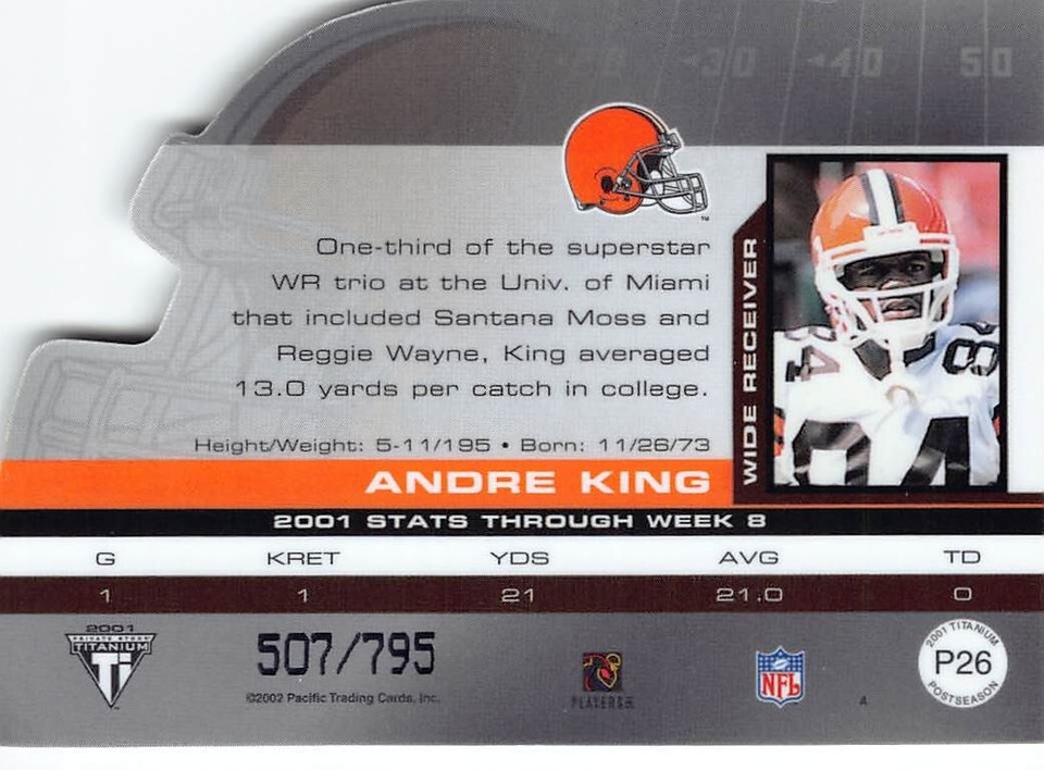2001 Titanium Post Season #26 Andre King RC 507/795 p2s-29220 | eBay