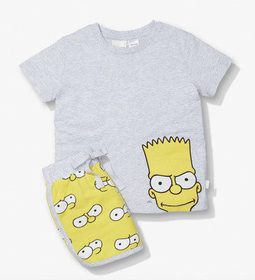 NEW PETER ALEXANDER THE SIMPSONS BART PJ SET TOP & SHORT JNR KIDS Sz 5 ...