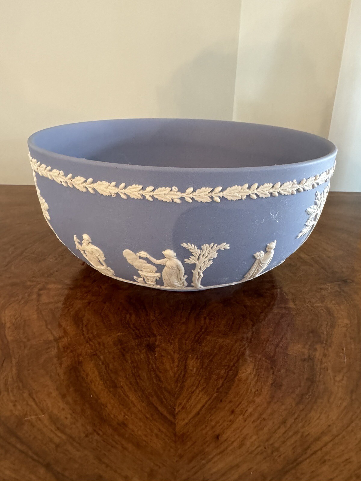 WEDGEWOOD BLUE JASPER WARE LARGE BOWL 8 Inch Greek Motif Perfect ...