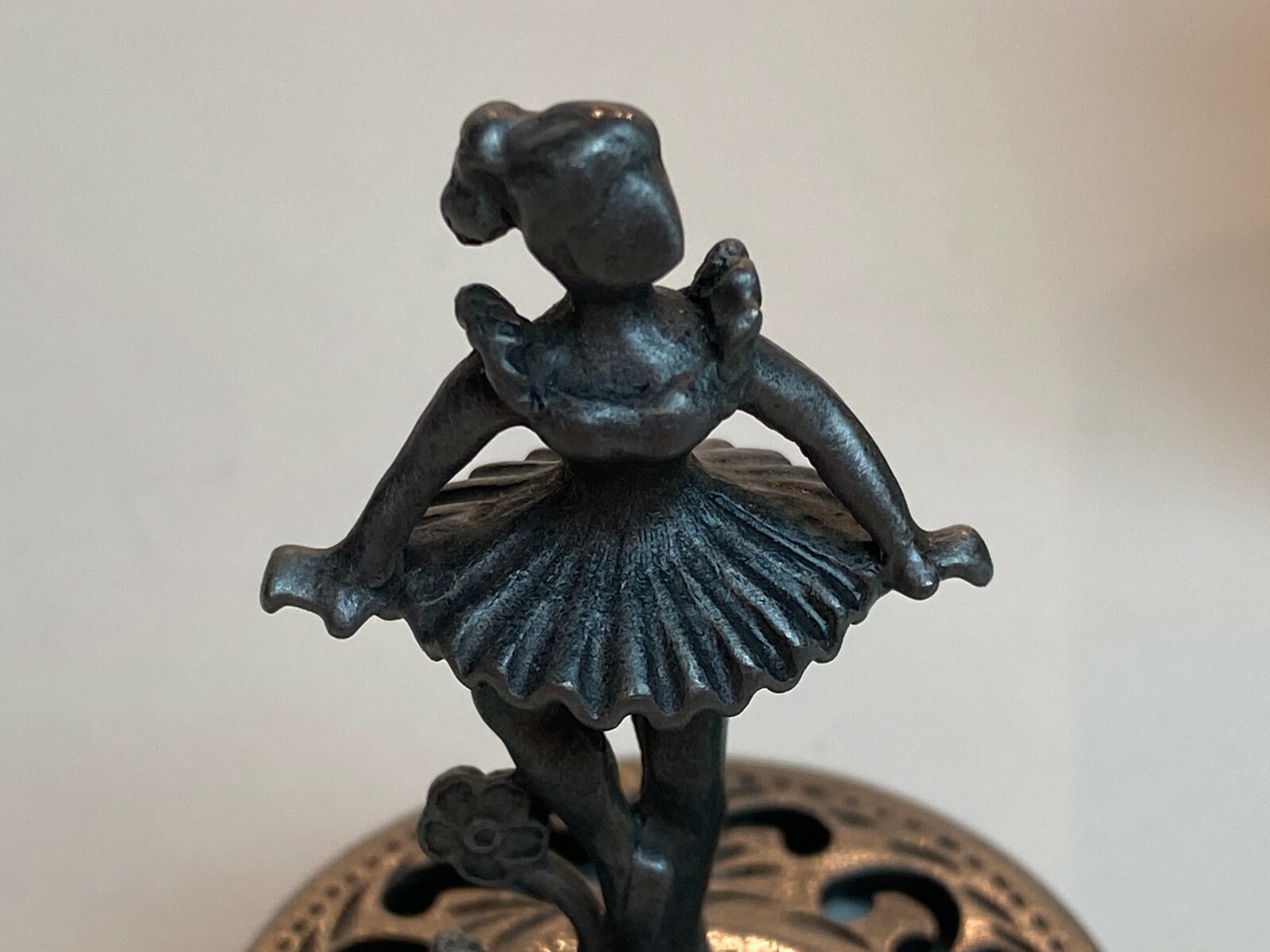 Vintage Pewter Ballerina Figurine Flower Dancing Dance Souvenir Girl ...