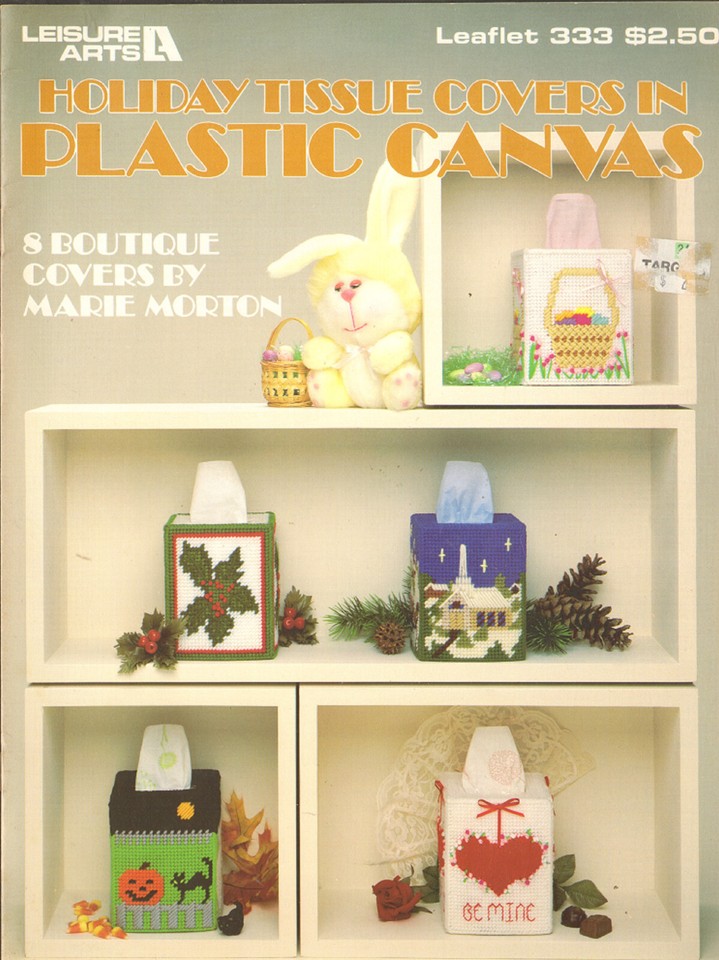 Holiday Tissue Covers in Plastic Canvas 8 Boutique Covers by Marie ...