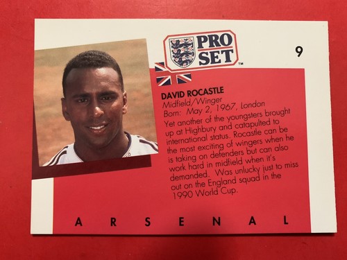 1990/91 Pro Set Soccer - David Rocastle - Card # 9 | eBay