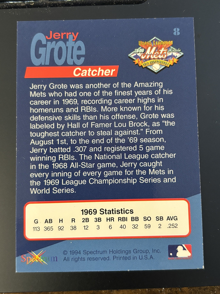1994 Mets '69 Tribute #8 Jerry Grote Autographed | eBay