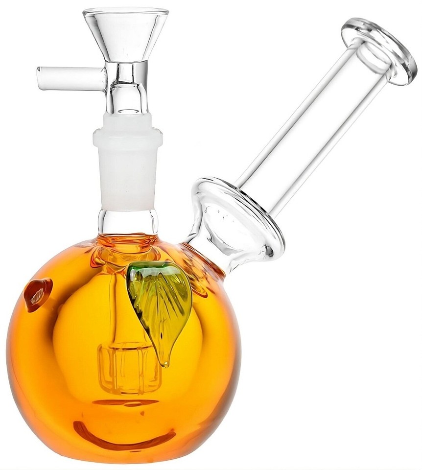 THICK Bong Orange FREEZE Pipe Glass Water Pipe Glycerin Bong Spherical ...