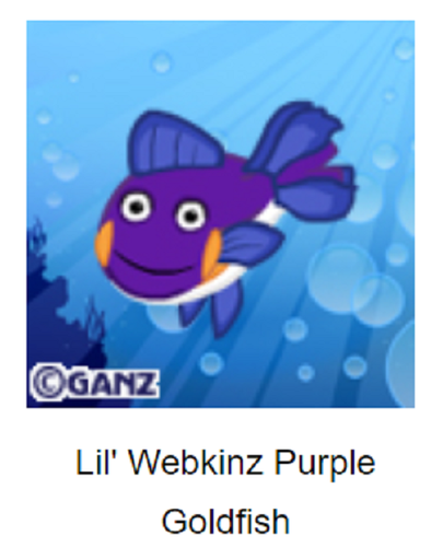 Webkinz Classic Lil Purple Goldfish *Code Only* | eBay