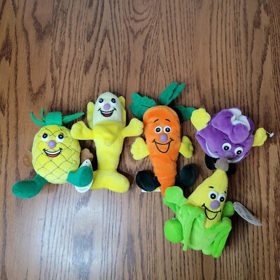 Veggie Friends & Fruit Seedies Lot of 5 Small Plush Toy Box Creations ...