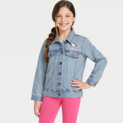Girls Sanrio Hello Kitty Jean Jacket Blue NEW WITH TAG (SMALL 6-6X) | eBay
