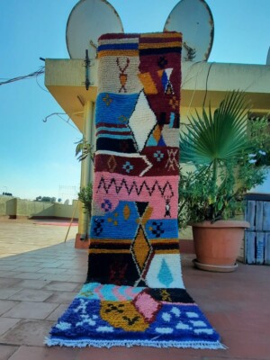 Colorful Morocco Rug Runner Wool Runner Rug Hallway Rug Boujaad Runner ...