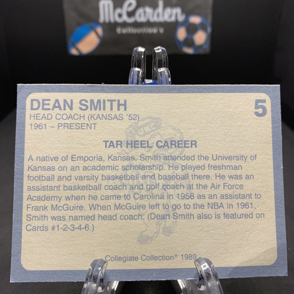 1989-90 North Carolina Collegiate Collection Dean Smith #5 | eBay