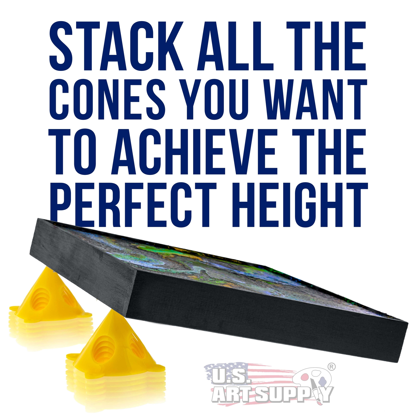 U.S. Art Supply Yellow Triangular Mini Pouring Paint Support Stands ...