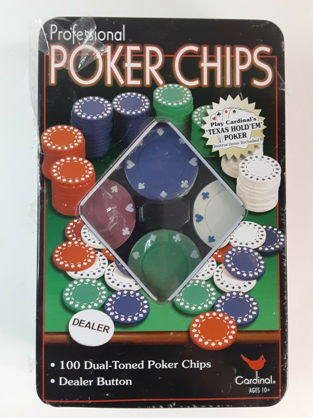 NEW Cardinal Professional Poker Chips Set 100 Pieces with Dealer chip ...