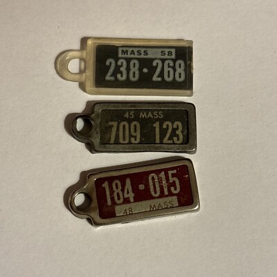 Lot Of 3 Mass. MA Disabled American Veterans DAV License Plate Keychain ...