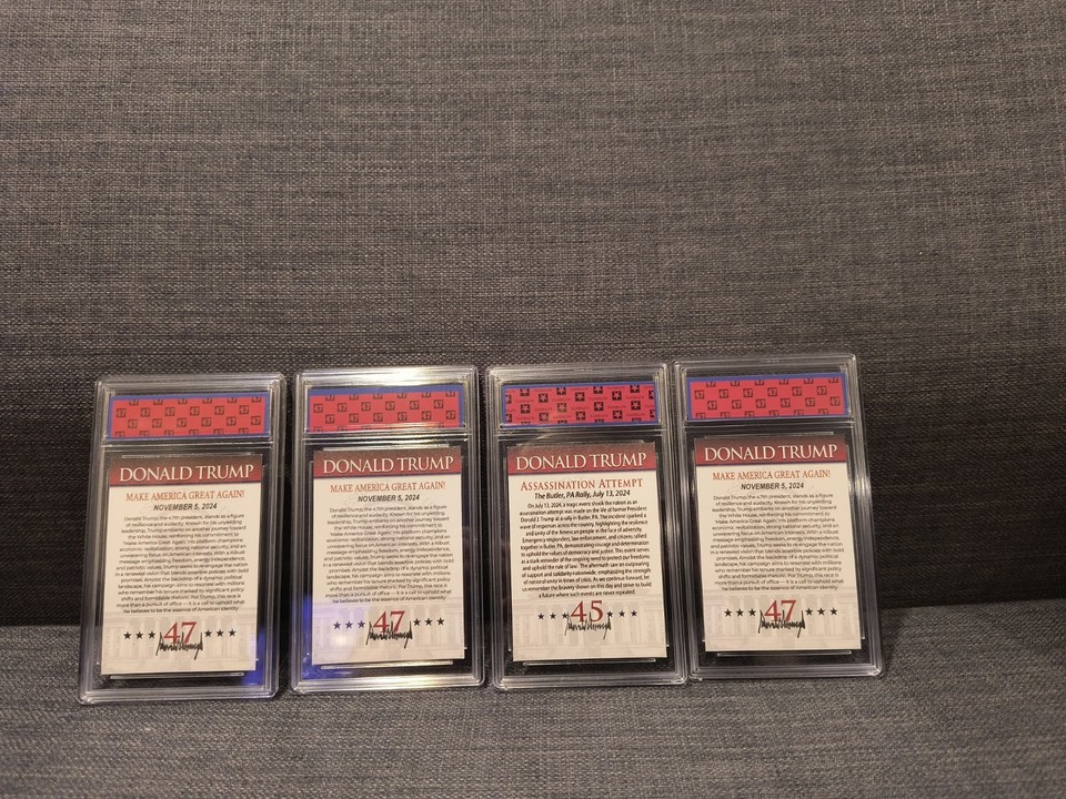 4 Donald Trump Mugshot Collector's Trading Card Holographic Gem Mint 10 ...