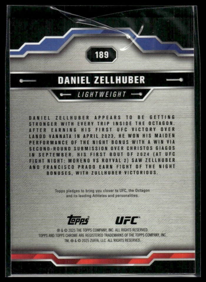 2025 Topps Chrome Sapphire Edition UFC #189 Daniel Zellhuber | eBay