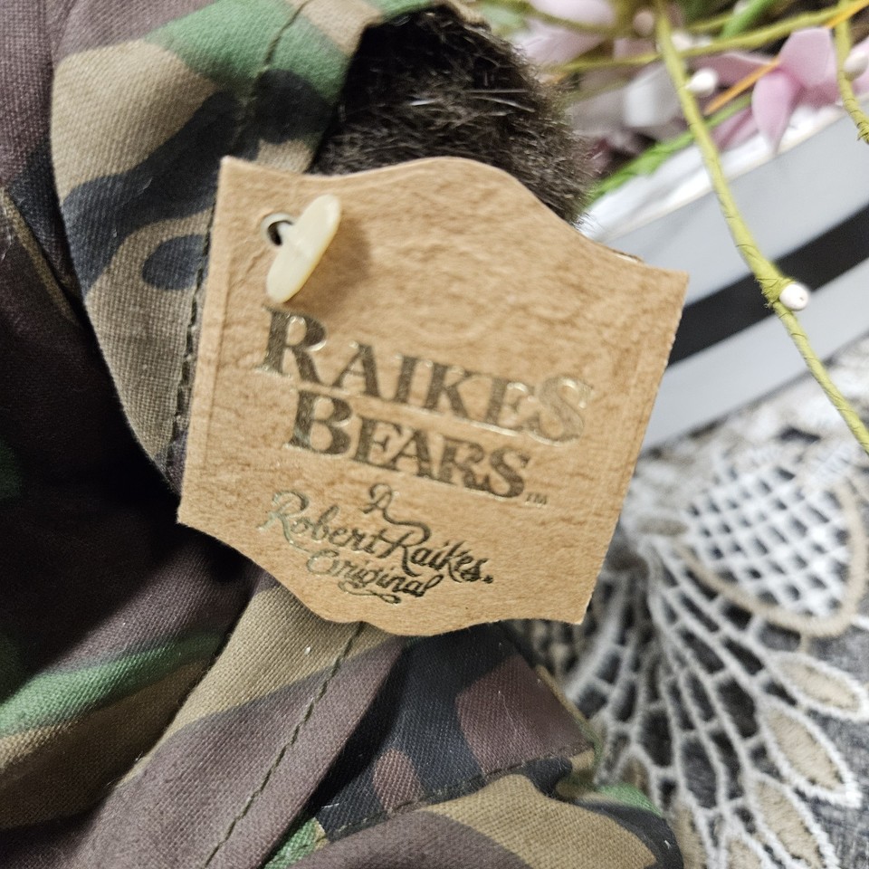 Hand Signed Raikes Bears Originals Cookie Brown Bear W/ Camo Military ...