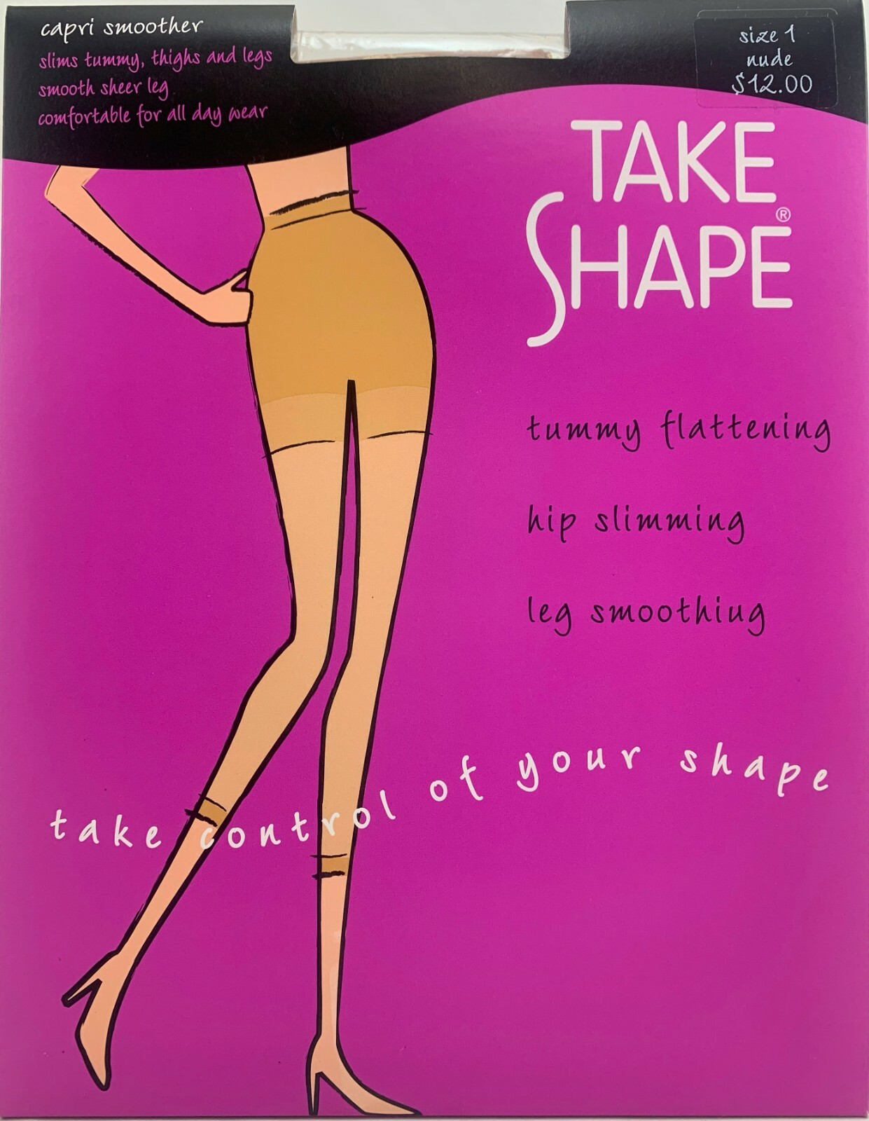 1 pr JCPenney Take Shape Capri Smoother/Shaper, Sizes 1,2,3,4- Nude ...