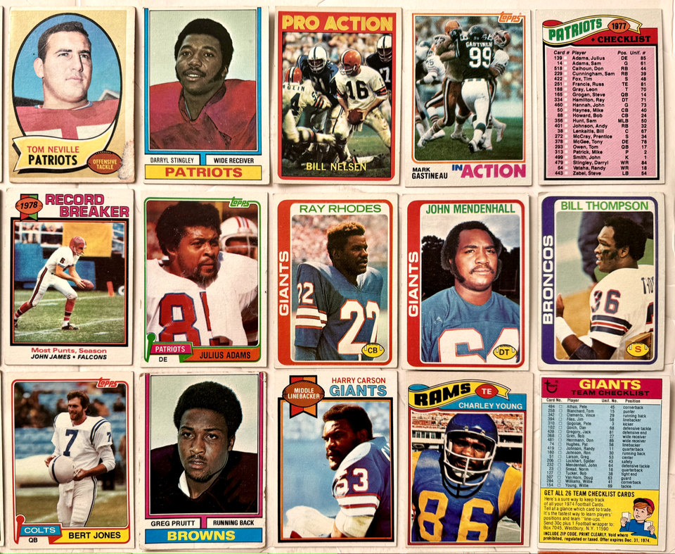 Topps NFL Football Trading Cards 1970s 80s Mixed Lot of 69 HOFers All ...