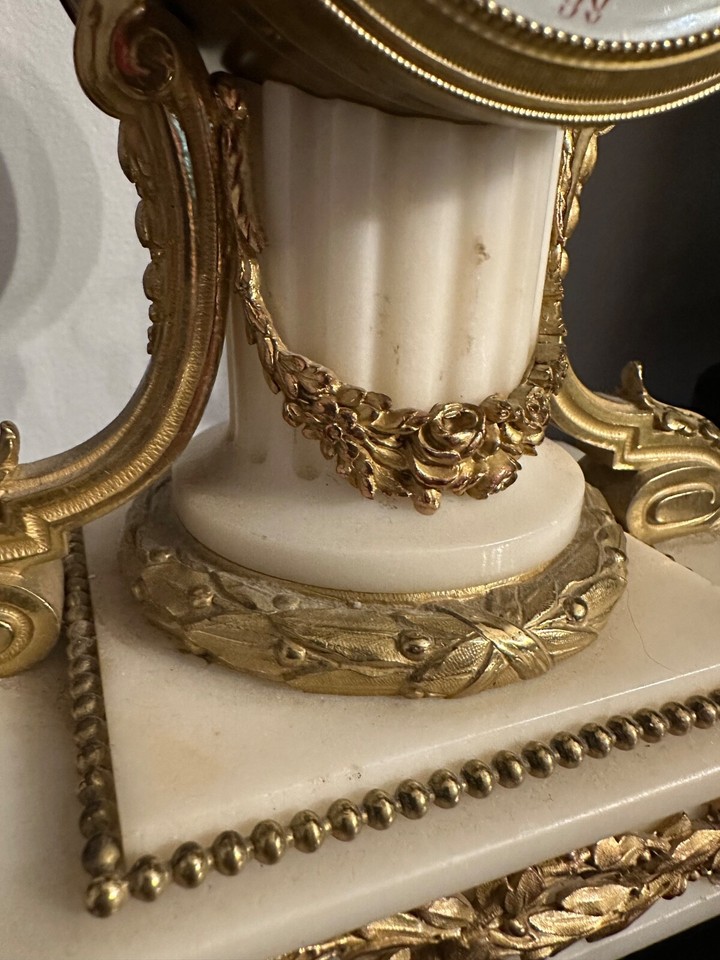 Circa 1860 French Gilt Bronze Marble Table Clock With Platform ...