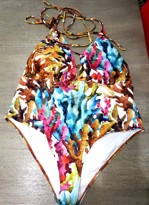 womens PLUS size 4X SWIM SWIMMING SUIT 1 PC COLORFUL removable padding ...