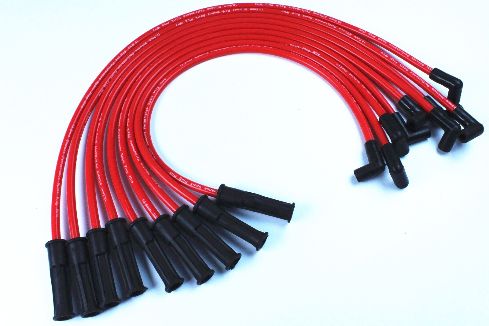 10.5mm Spark Plug Wires Set 90 to Straight For Chevy SBC BBC 350 383 ...