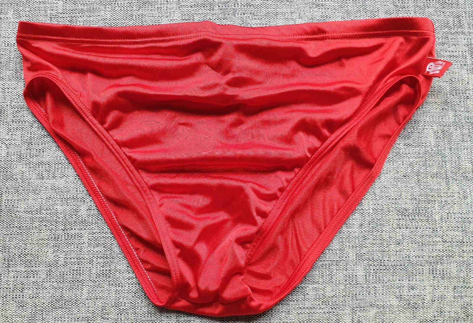 AUSSIEBUM MENS 2.5 Original Classic Briefs Trunks Red Nylon Size S M L ...
