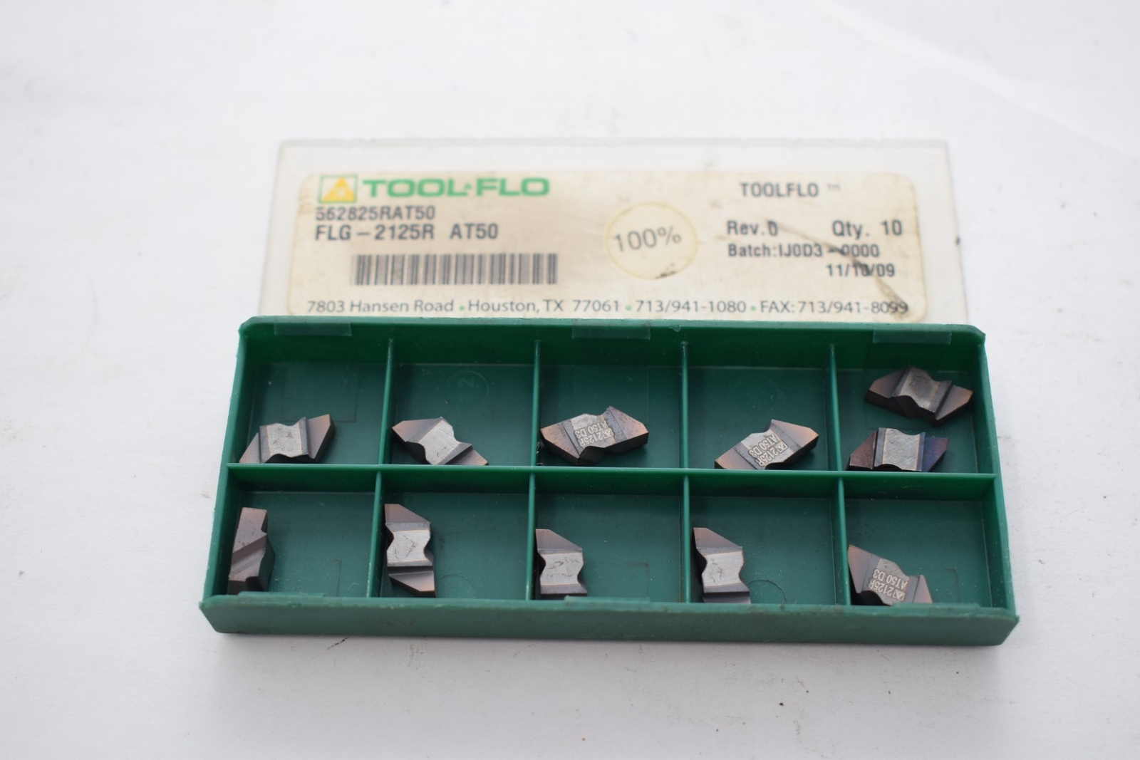Pack of 11 NEW Tool-Flo FLG-2125R Grade AT50 Carbide Grooving Insert | eBay