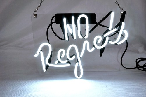 No Regrets Neon Sign Light Home Room Wall Decor Handmade Visual Artwork ...