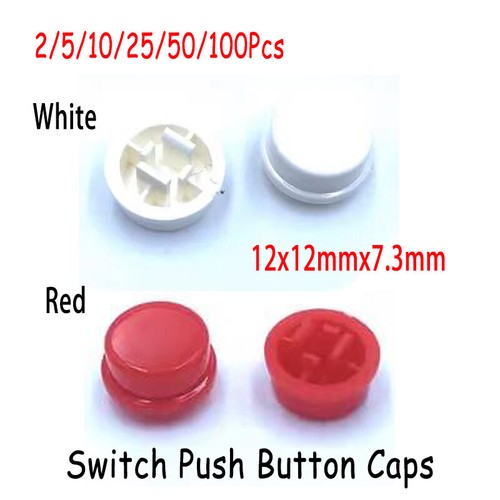Momentary Tactile Switch Push Button Caps 12x12mmx7.3mm - Red White ...