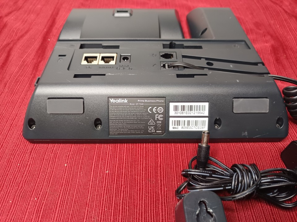 Yealink SIP-T54W Business Phone W/ Power Adapter, Headset & Wall Mount ...