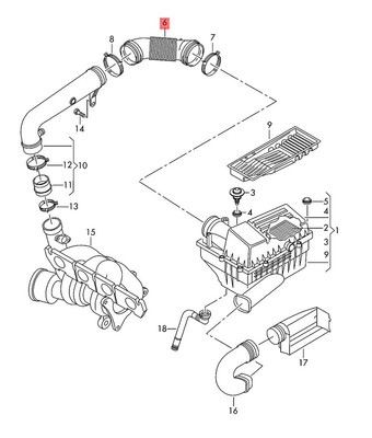 Genuine VW Beetle Cabrio Cabriolet Bettle Golf Jetta Connecting Pipe ...