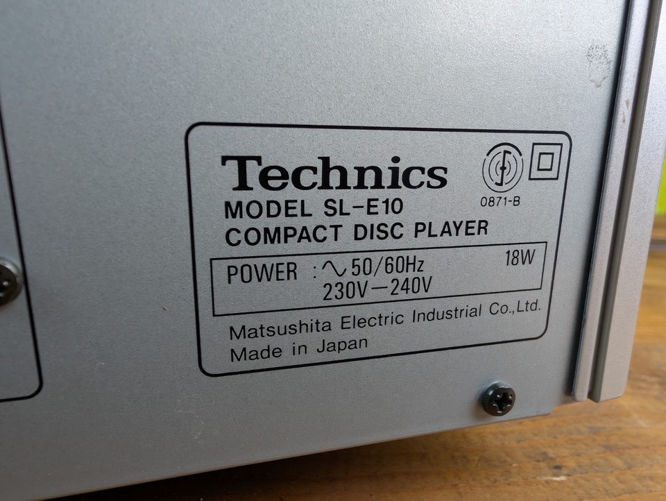 Technics SL-E 10 CD Player Compact Disc Vintage HIFI Klassiker Retro ...