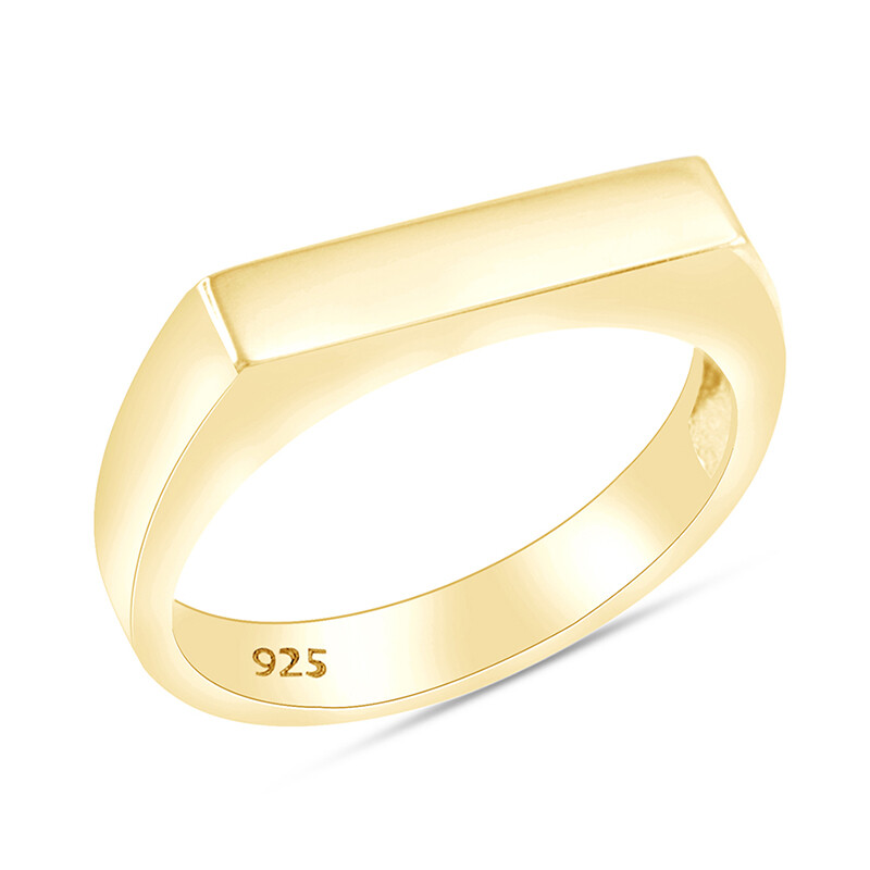 Rectangular Top On Signet Anniversary Ring For Mens Solid 925 Sterling ...