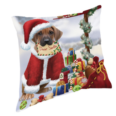 Rhodesian Ridgebacks Dear Santa Letter Christmas Dog Throw Pillow 14x14 ...