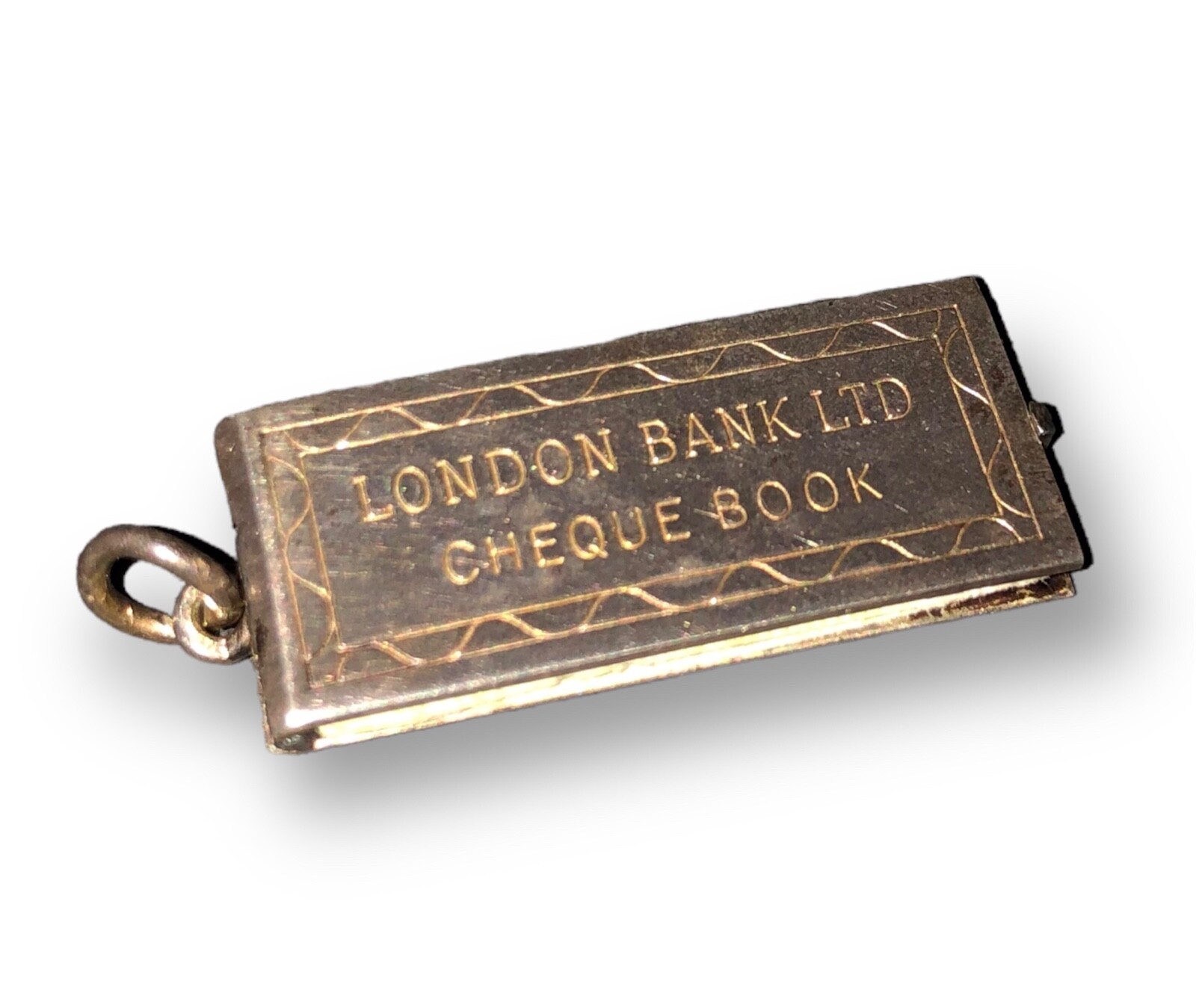Vintage Sterling Silver ? LONDON BANK Cheque CHECK BOOK Charm Pendant ...