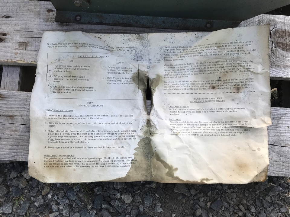 RAYTECH GSP-8A 8” Lapidary Glass Rock Cabbing Grinder Sander Polisher ...