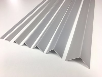 PVC CORNER 90 DEGREE ANGLE TRIM PLASTIC - LIGHT GRAY - 2.5 METRES ...