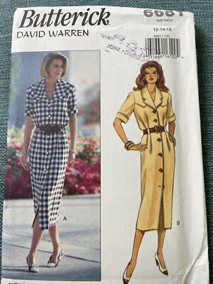 Misses Dress Pattern, Sze: 12-14-16, Butterick 6681, David Warren ...